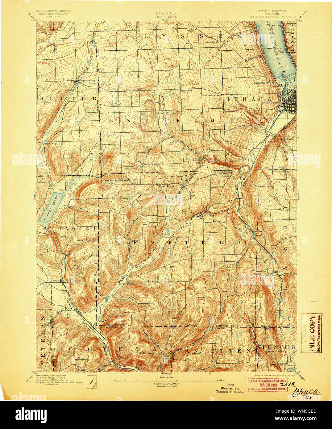 Map of ithaca new york hi-res stock photography and images - Alamy