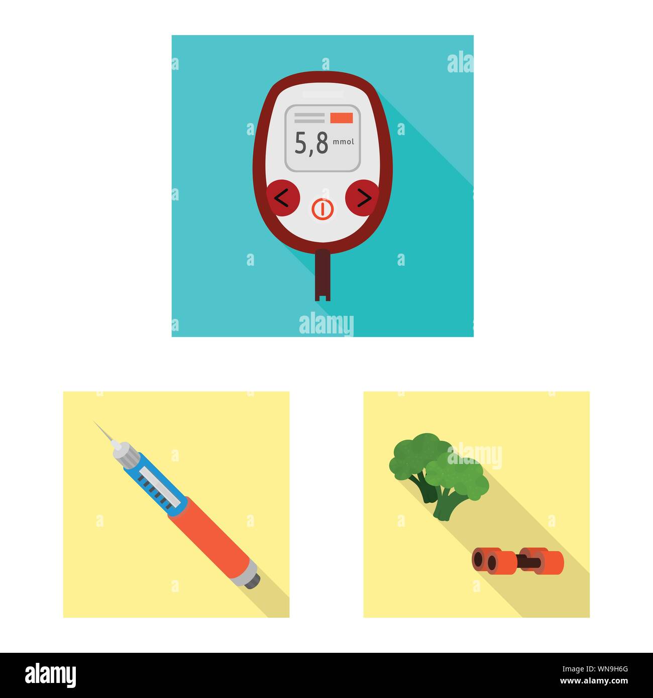 Vector illustration of symptom and disease sign. Set of symptom and ...