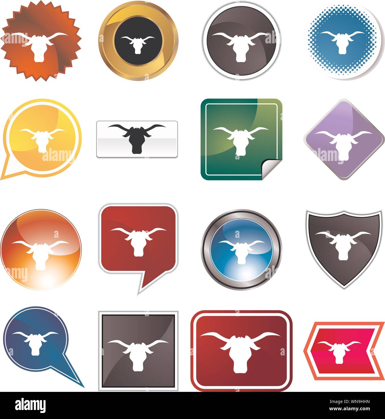 Steer Icon Set Stock Vector Image & Art - Alamy
