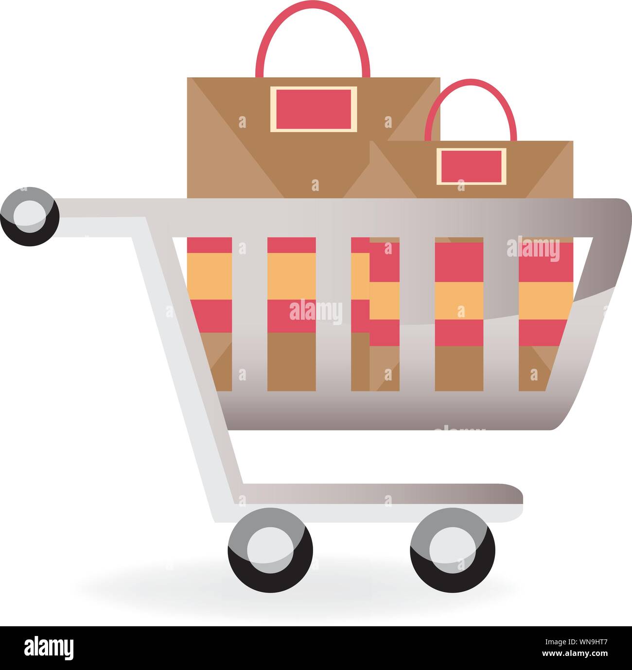 Shopping Cart and Bags Stock Vector Image & Art - Alamy