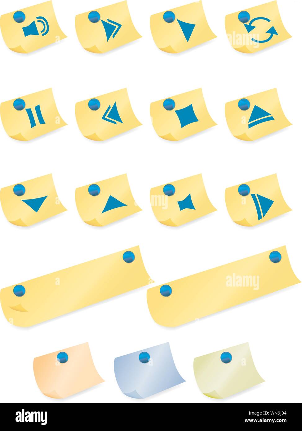 Multimedia Buttons: Post it Note Stock Vector Image & Art - Alamy