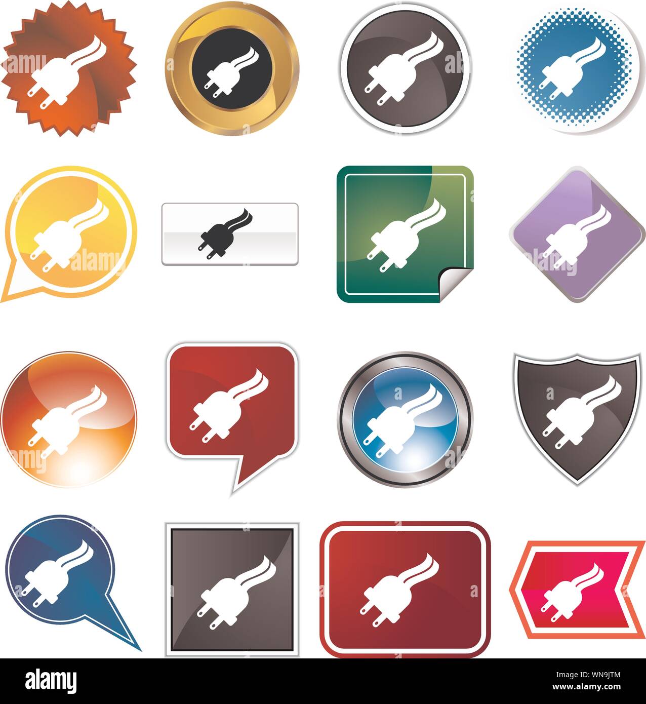 Plug Icon Set Stock Vector Image & Art - Alamy
