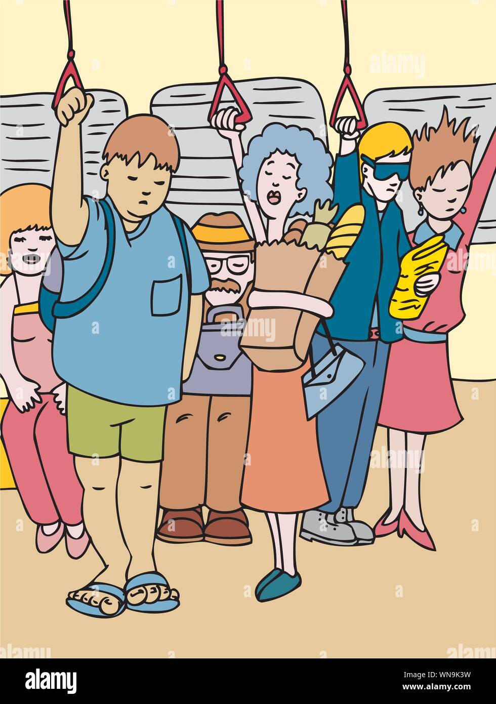 Public Transportation Riders Stock Vector Image & Art - Alamy