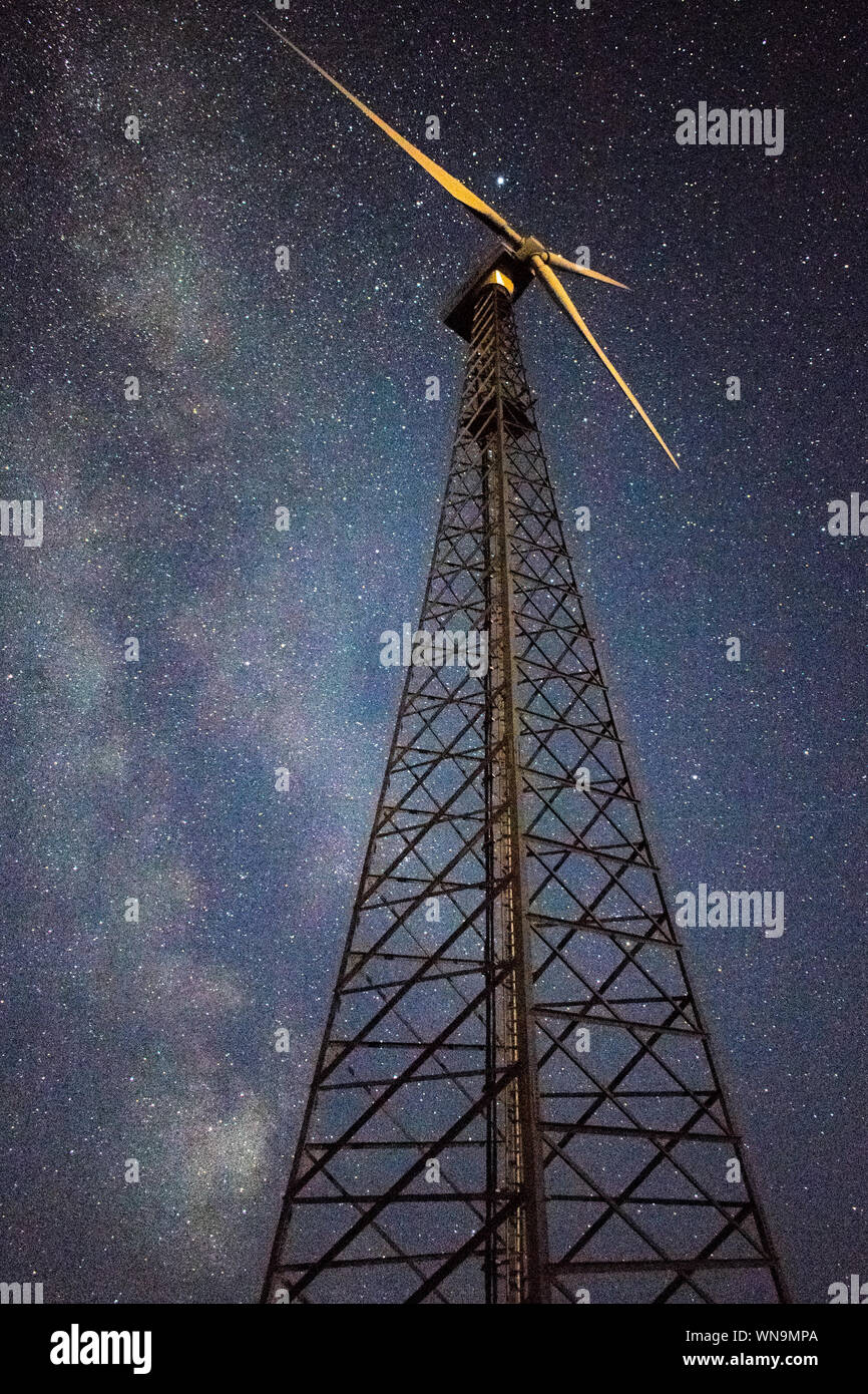 Windmill night star sky hi-res stock photography and images - Alamy