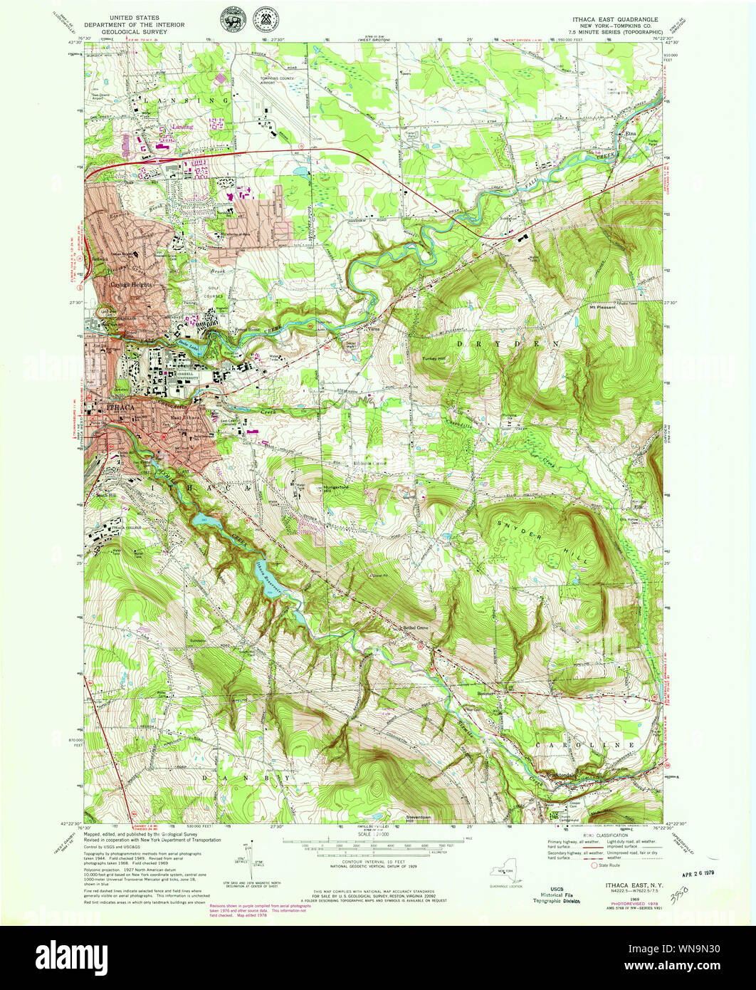 Map of ithaca new york hi-res stock photography and images - Alamy