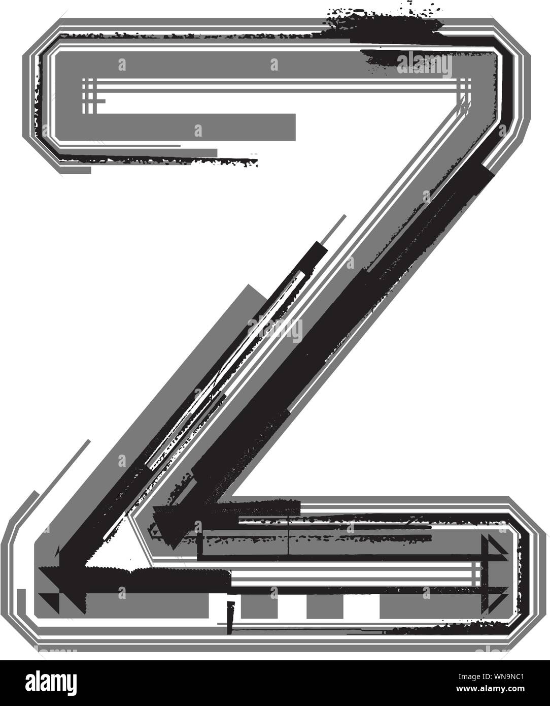 Grunge font. Letter z Stock Vector Image & Art - Alamy