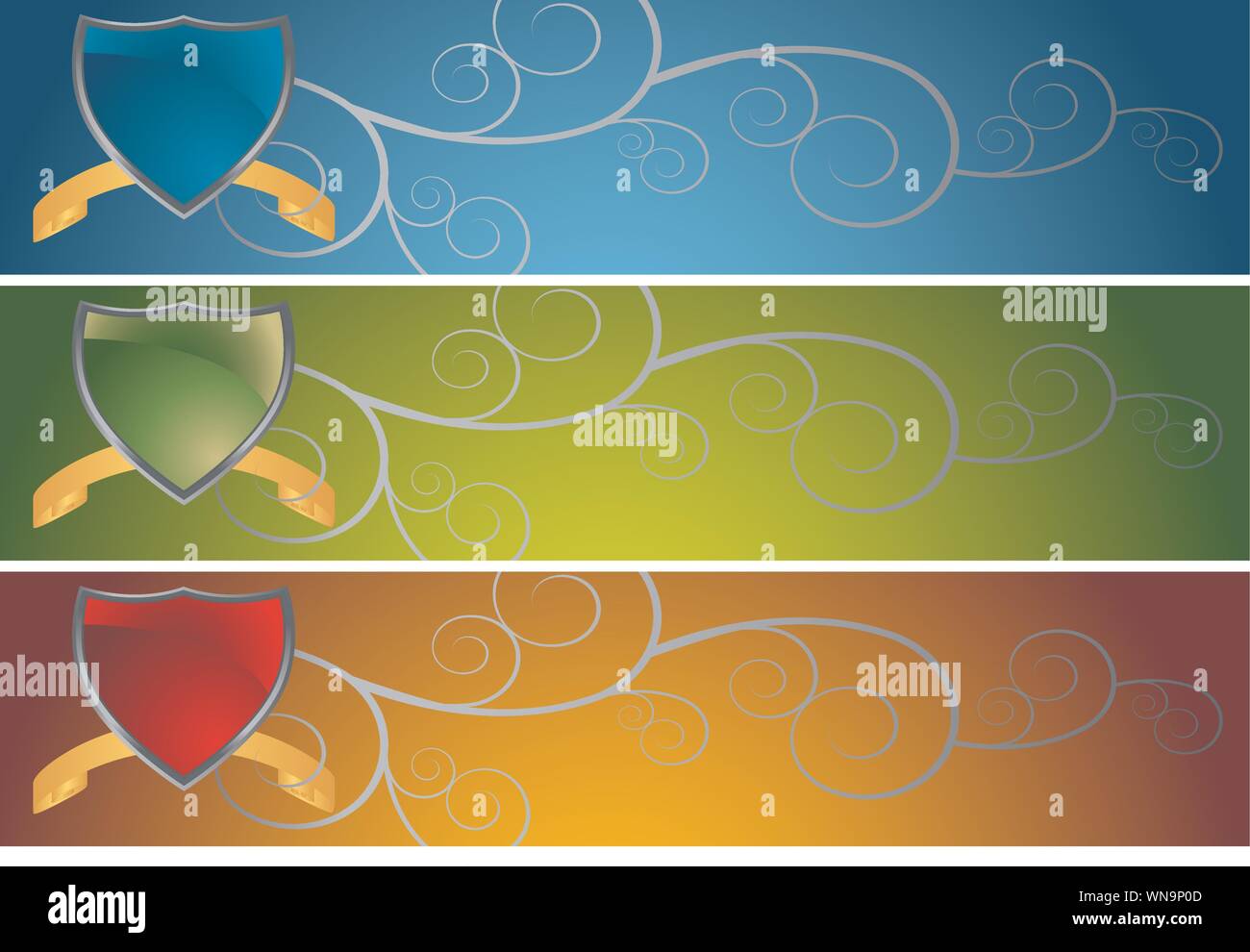 Shield Banner Set Stock Vector Image & Art - Alamy