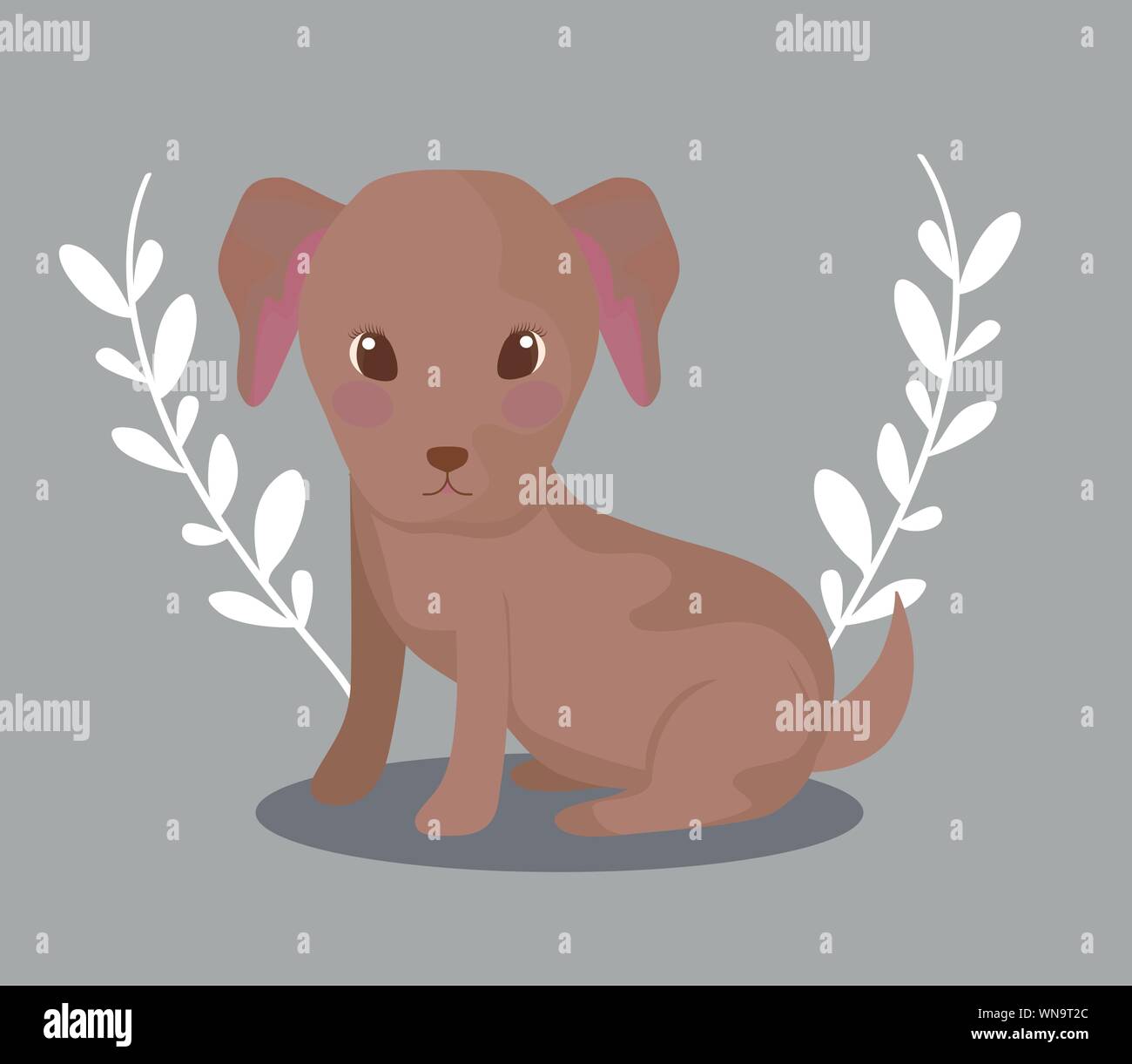 cute puppy dog pet baby animal vector illustration design Stock Vector ...