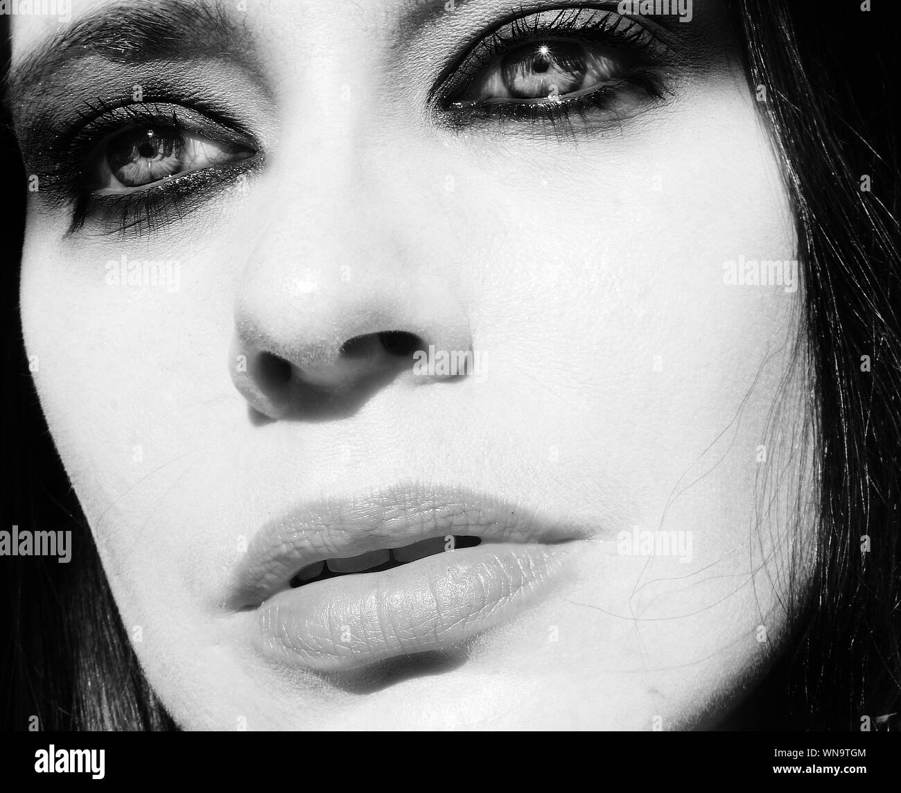 Close Up Sad Face Adult Woman Black and White Stock Photos & Images - Alamy