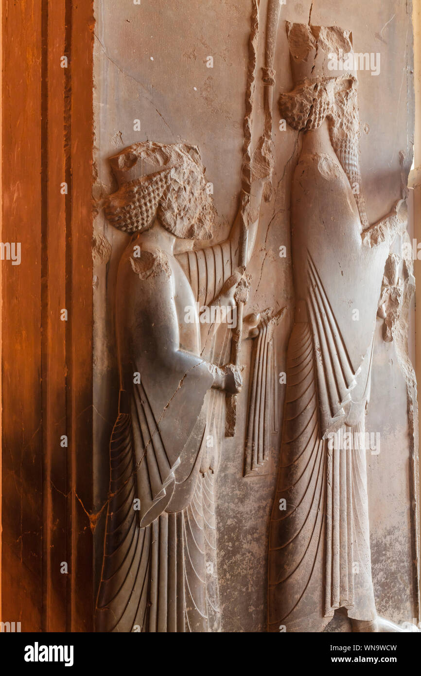 Priest Procession, relief, Persepolis, ceremonial capital of Achaemenid ...