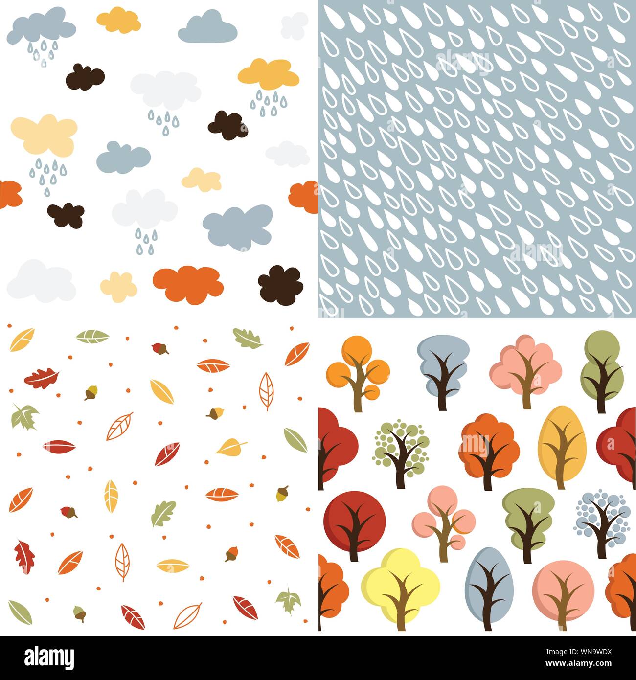 Seamless autumn patterns set vector illustration Stock Vector Image ...