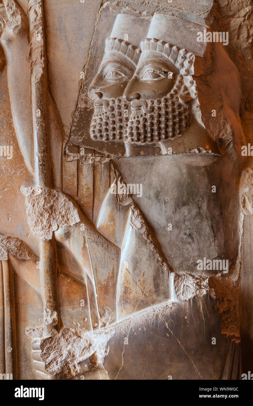 Priest Procession, relief, Persepolis, ceremonial capital of Achaemenid ...