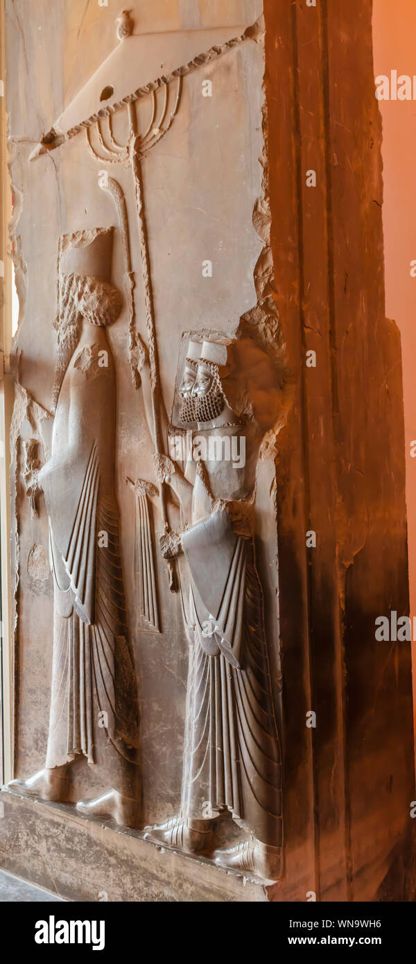 Priest Procession, relief, Persepolis, ceremonial capital of Achaemenid ...