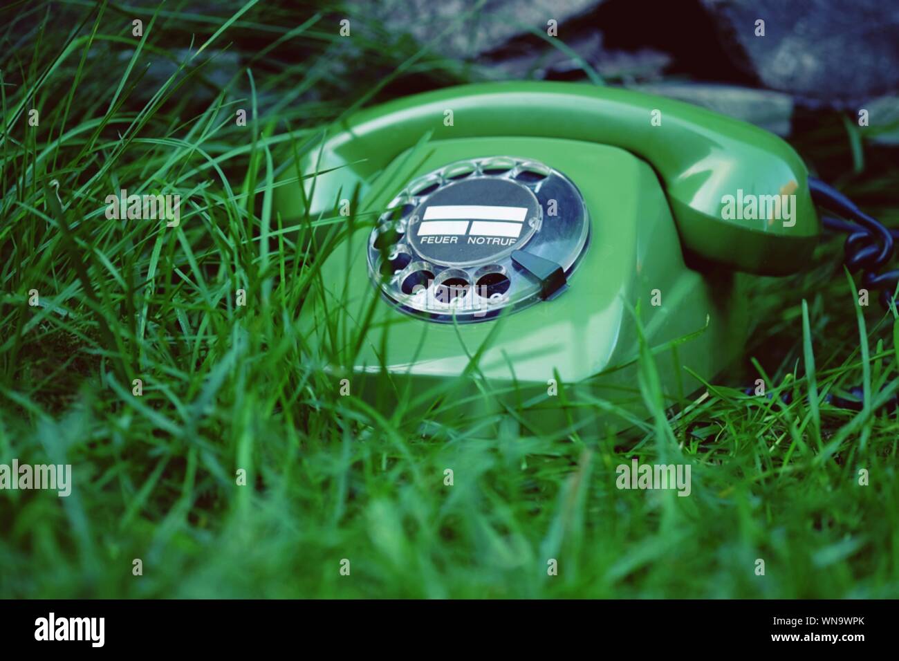 Green Retro Telephone High Resolution Stock Photography and Images - Alamy