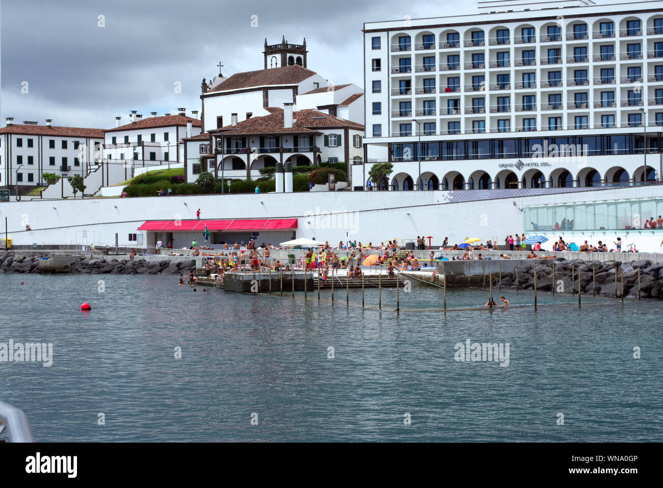 Natural Pool "Pesqueiro" in Ponta Delgada - São Miguel, Azores Stock ...