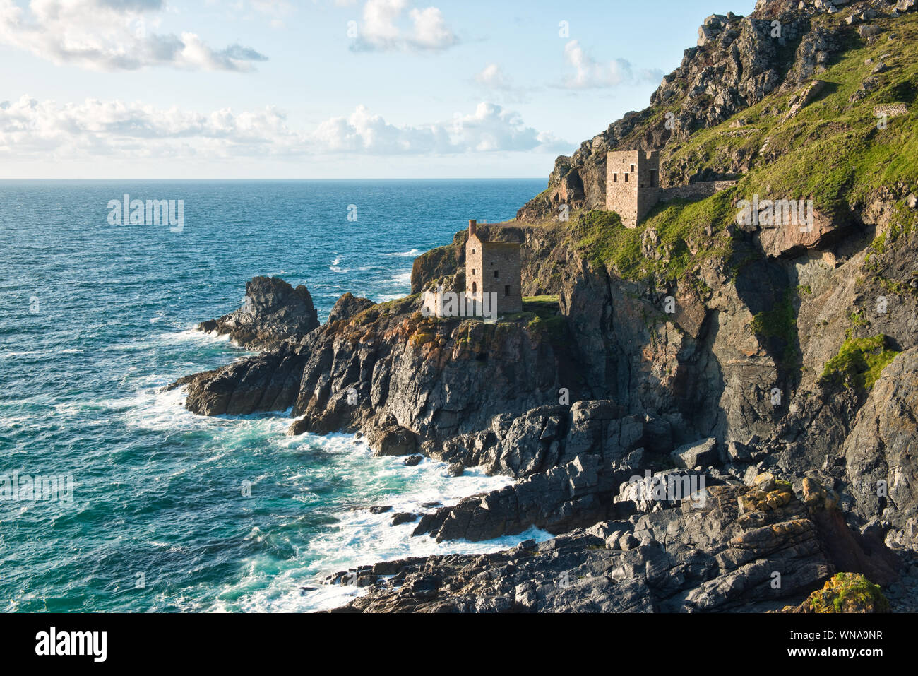 Botallack Tin Mine and wild cliffs. Cornwall, England, UK Stock Photo ...