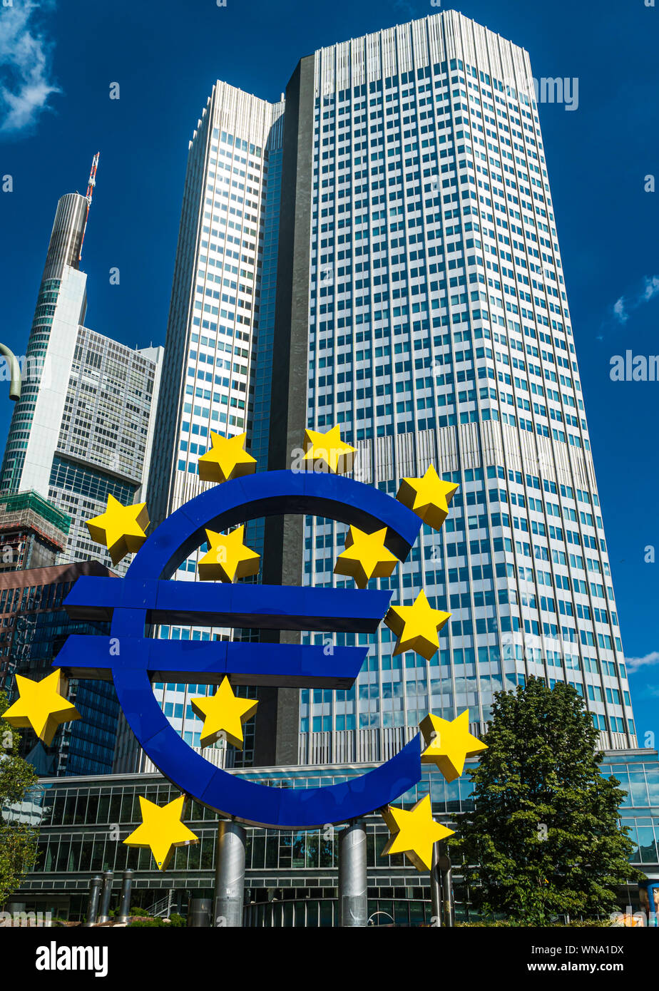 Financial Center in Frankfurt am Main. City center. Skyscrapers in ...