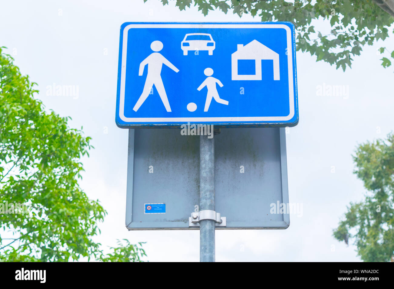 Dutch road sign: living street Stock Photo - Alamy