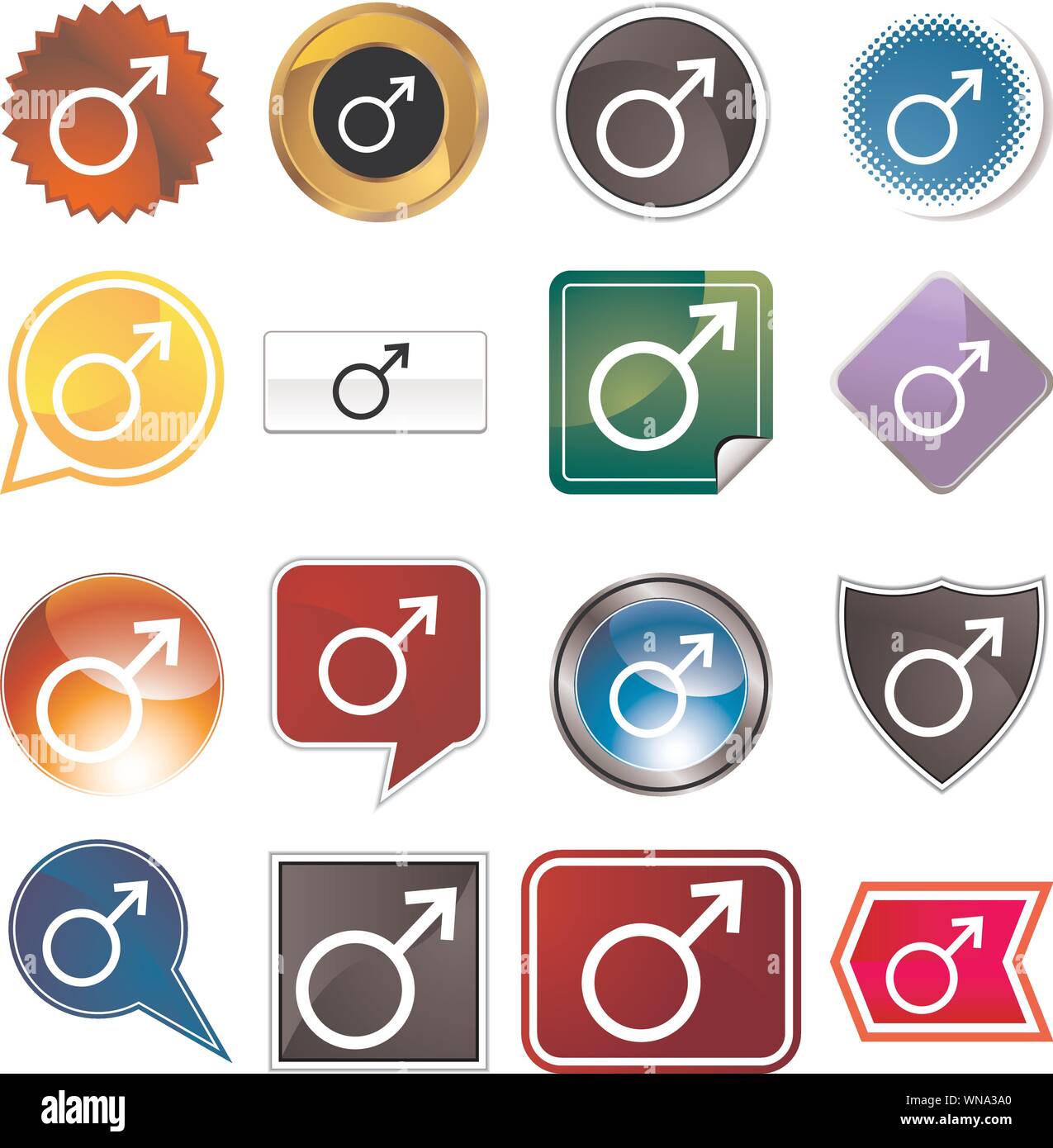 Mars Planetary Sign Icon Set Stock Vector Image & Art - Alamy