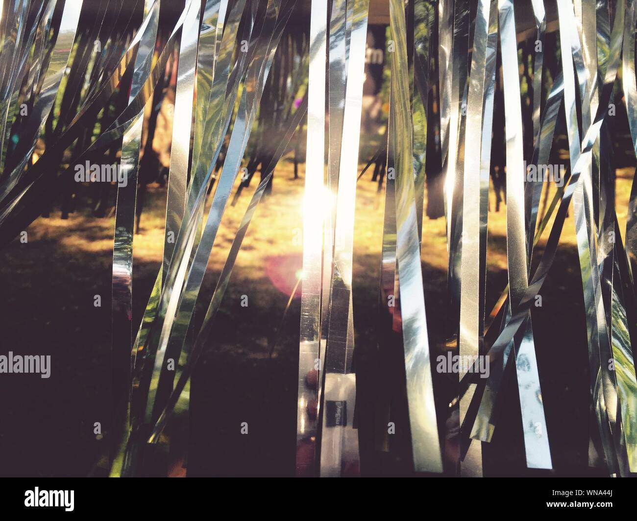 Silver foil curtain hi-res stock photography and images - Alamy