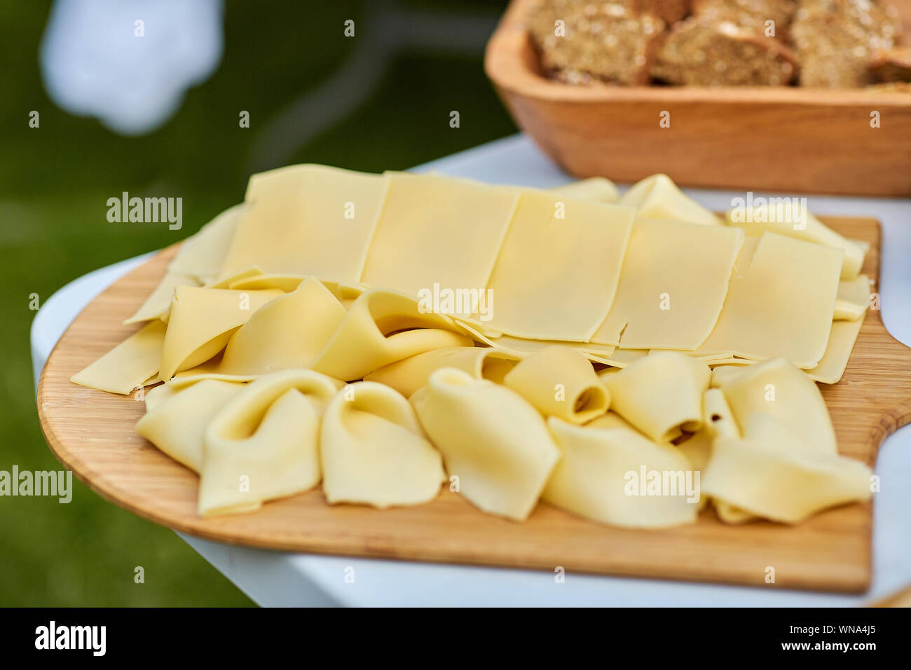 Sliced cheese tray Stock Photo - Alamy