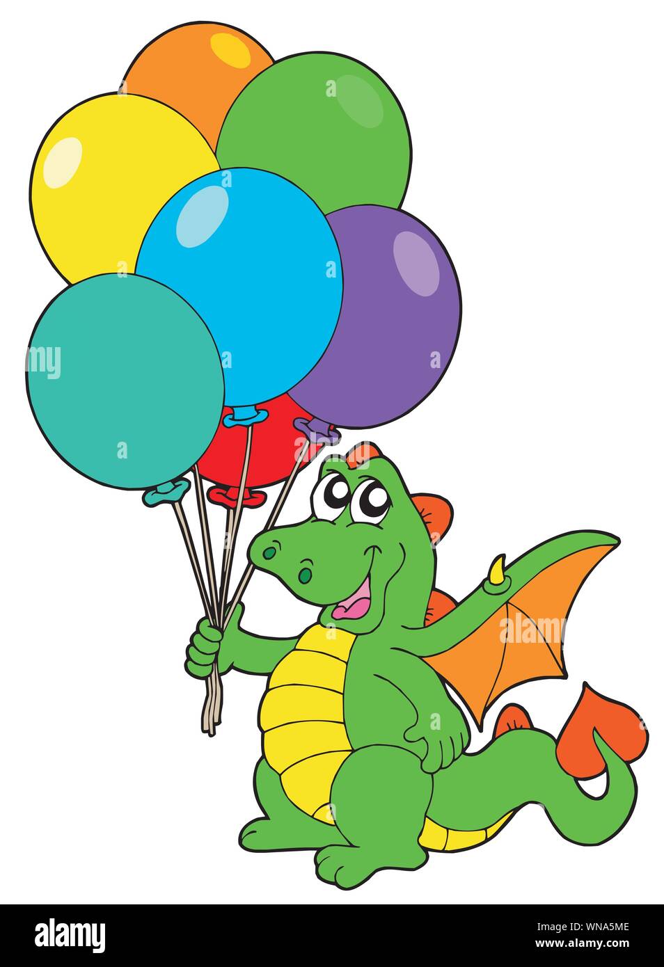 Cute dragon with balloons Stock Vector Image & Art - Alamy