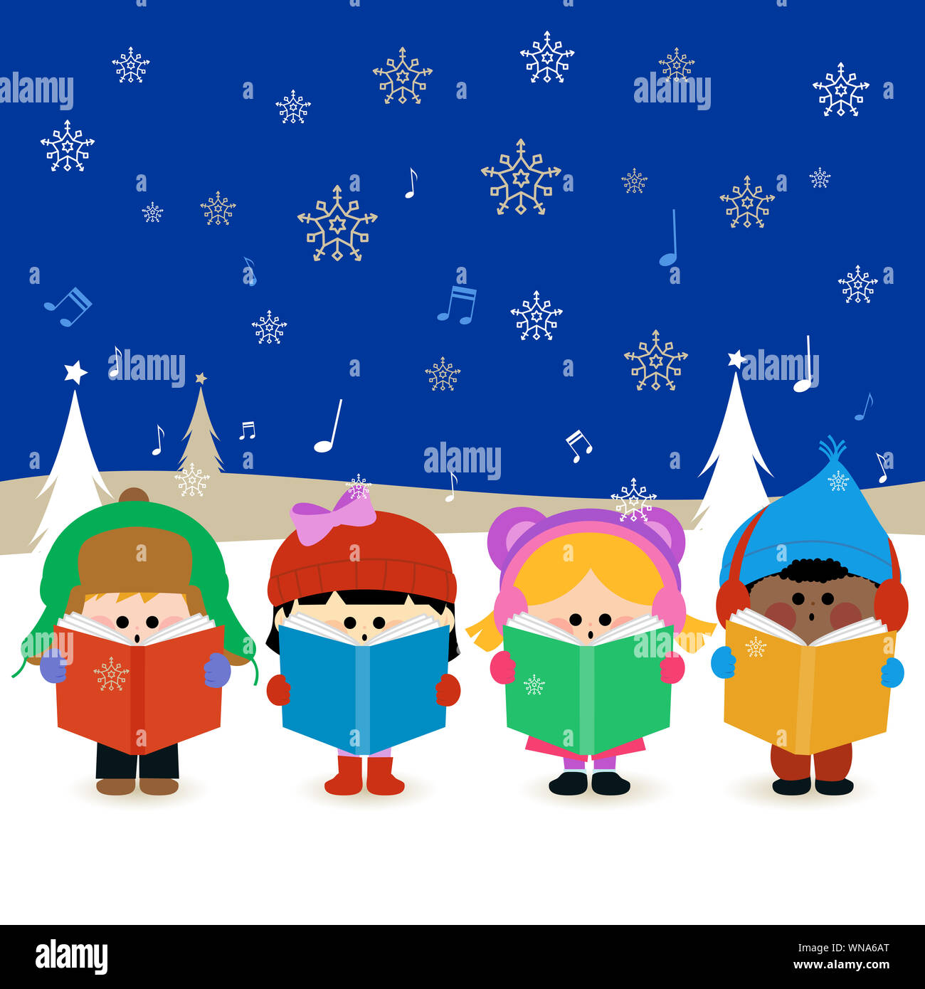Diverse kids snow hi-res stock photography and images - Alamy
