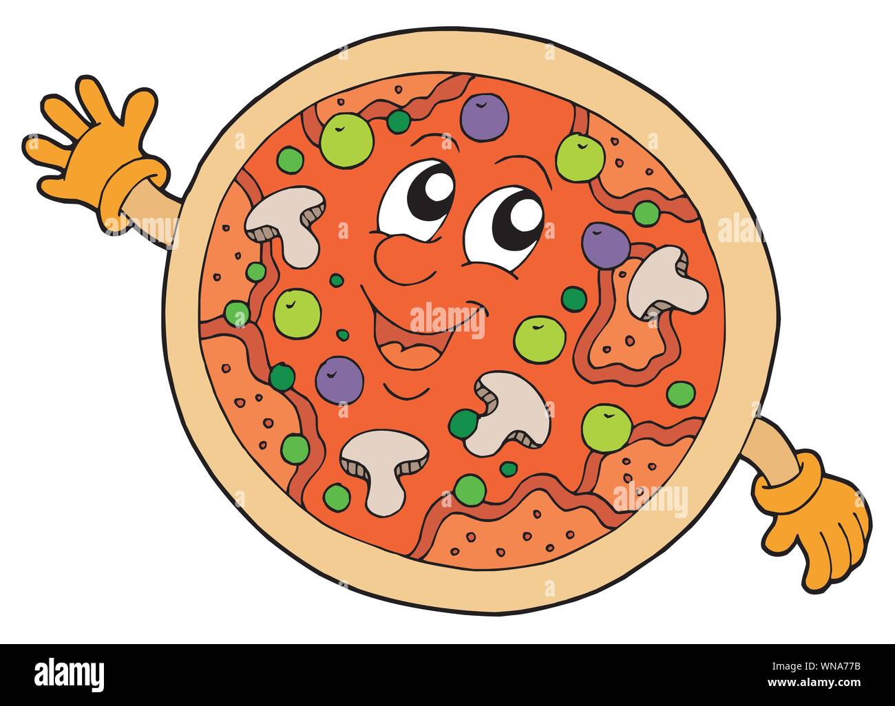 Cute smiling pizza Stock Vector Image & Art - Alamy