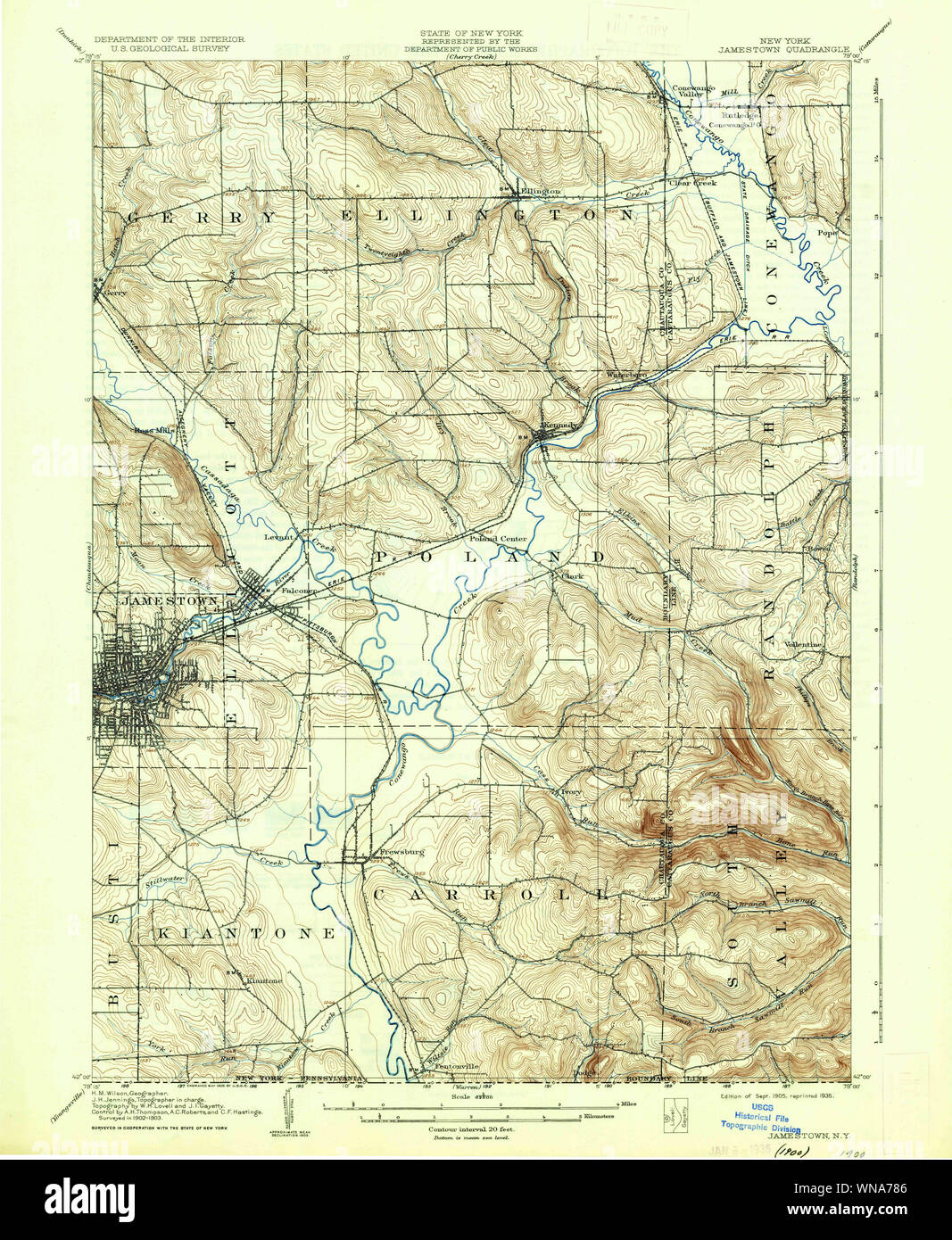 Map of jamestown new york hi-res stock photography and images - Alamy