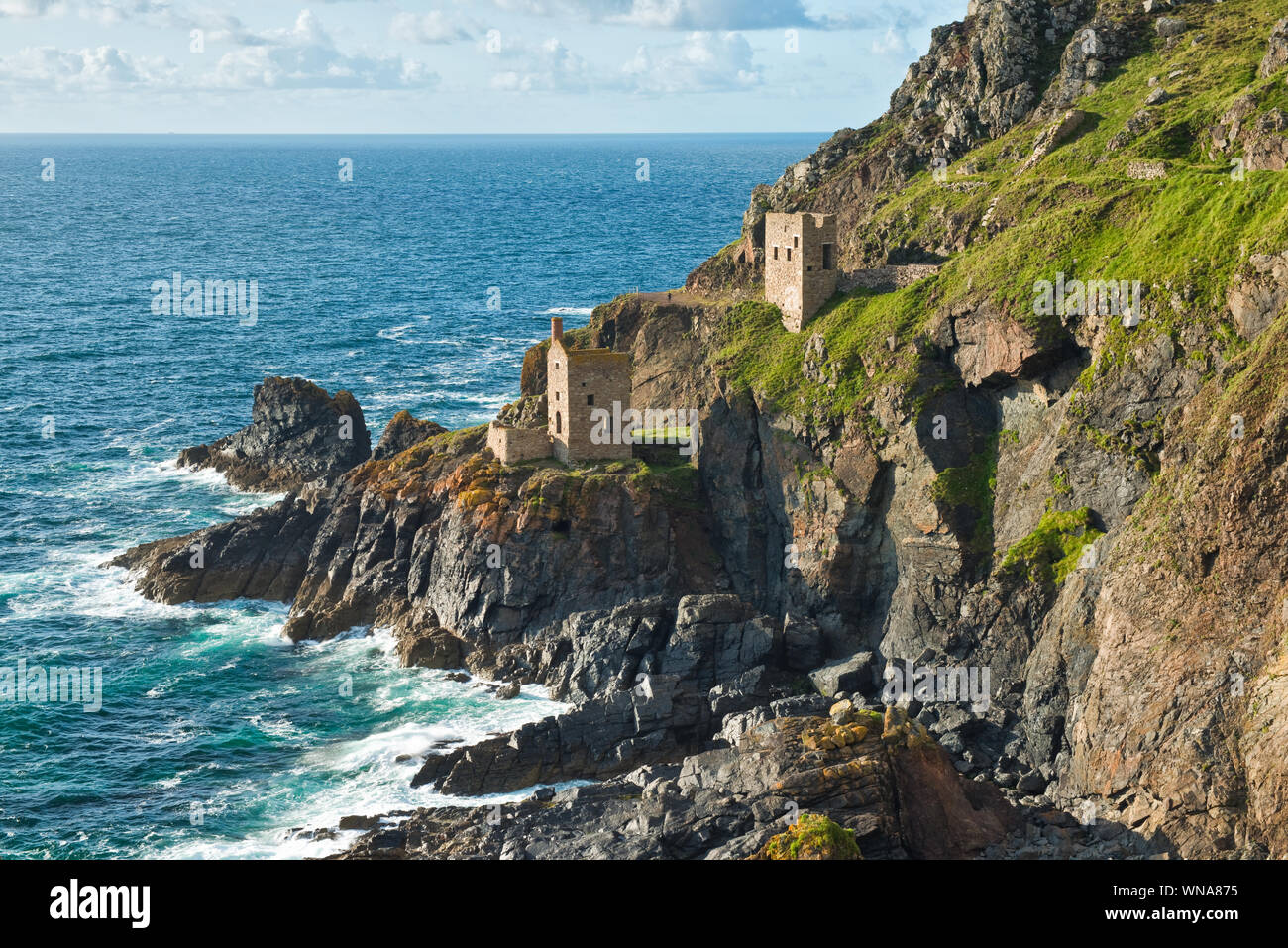 Botallack Tin Mine and wild cliffs. Cornwall, England, UK Stock Photo ...