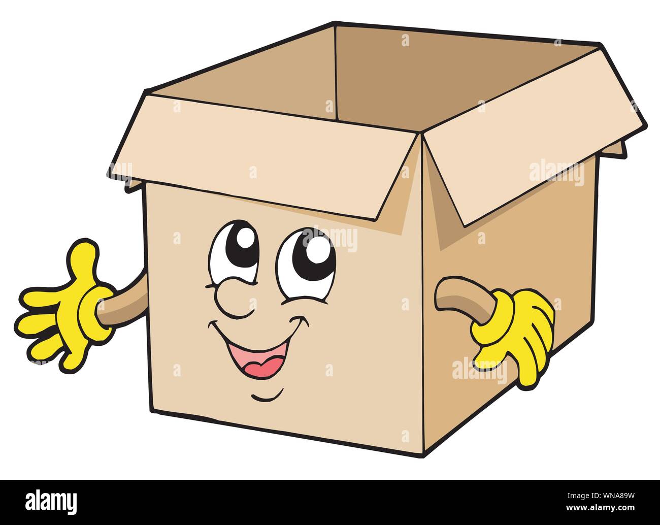 Open cute cardboard box Stock Vector Image & Art - Alamy