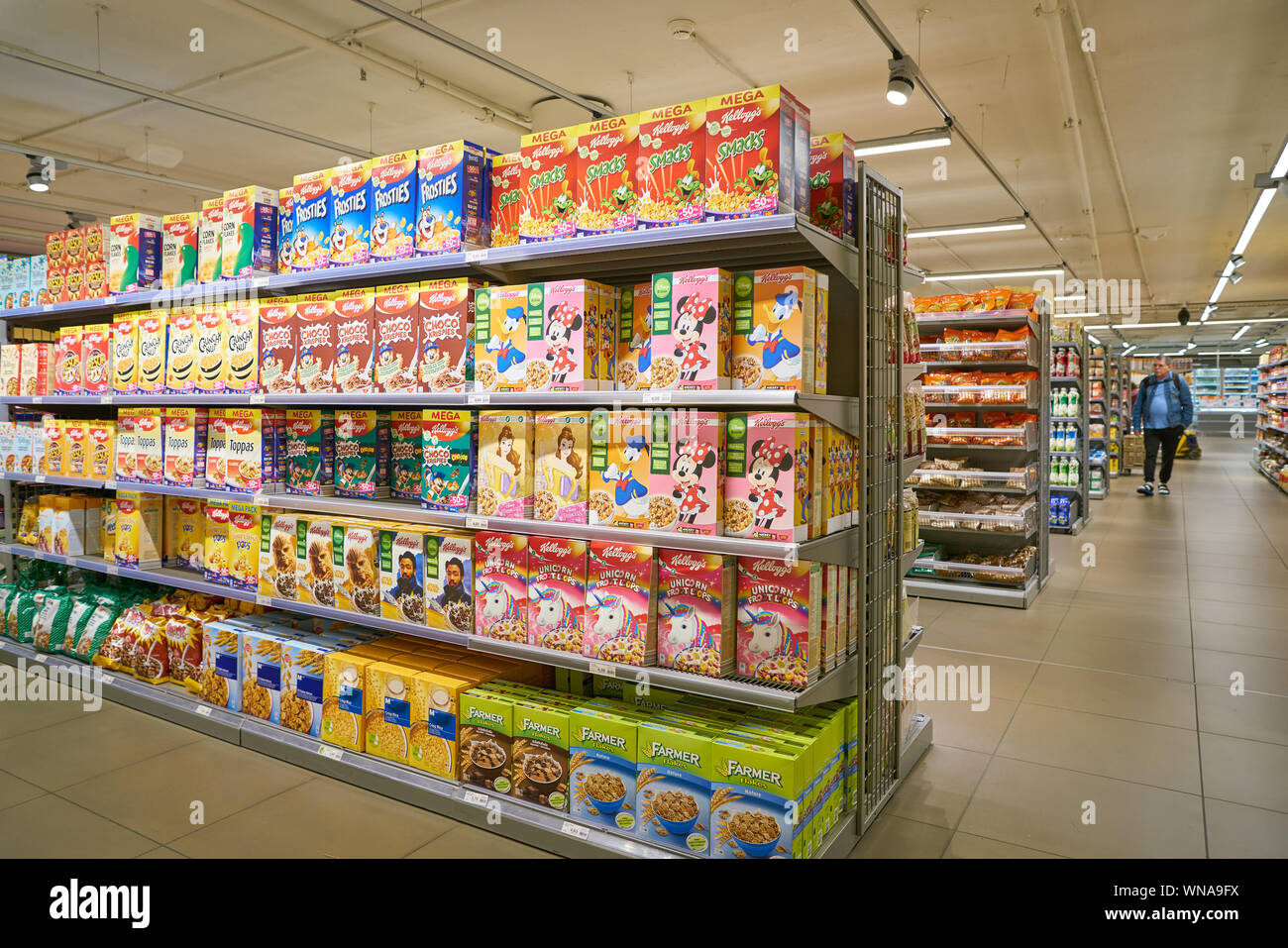ZURICH, SWITZERLAND - CIRCA OCTOBER, 2018: interior shot of Migros ...