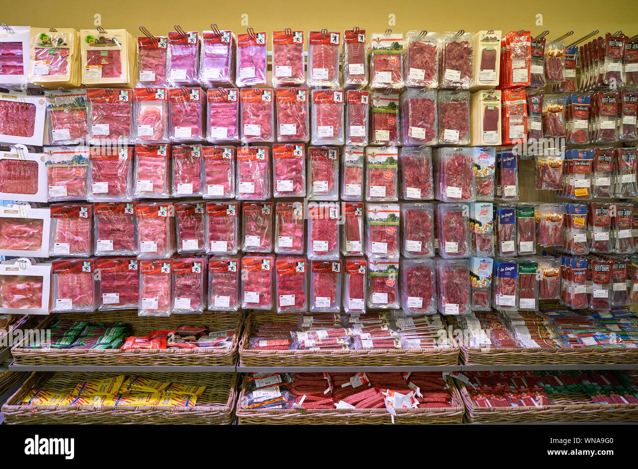 ZURICH, SWITZERLAND - CIRCA OCTOBER, 2018: interior shot of Migros ...