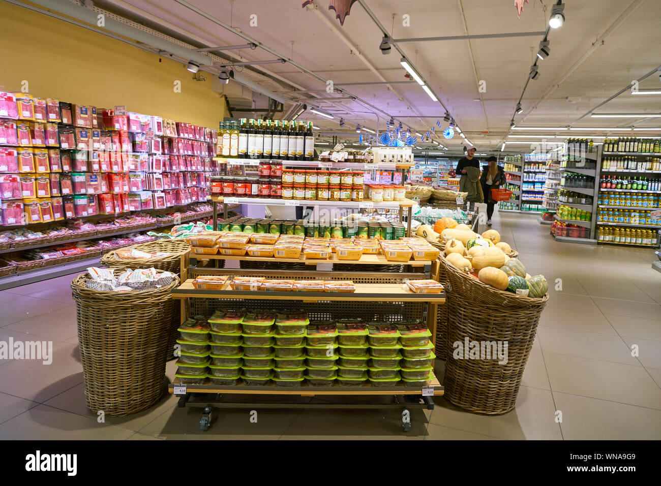 ZURICH, SWITZERLAND - CIRCA OCTOBER, 2018: interior shot of Migros ...
