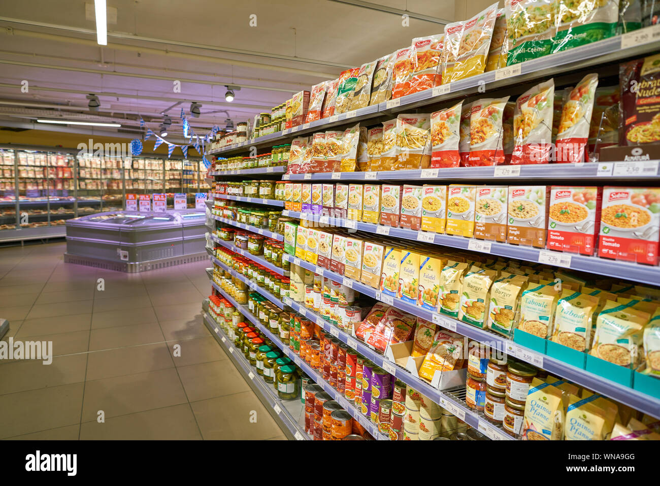 ZURICH, SWITZERLAND - CIRCA OCTOBER, 2018: interior shot of Migros ...
