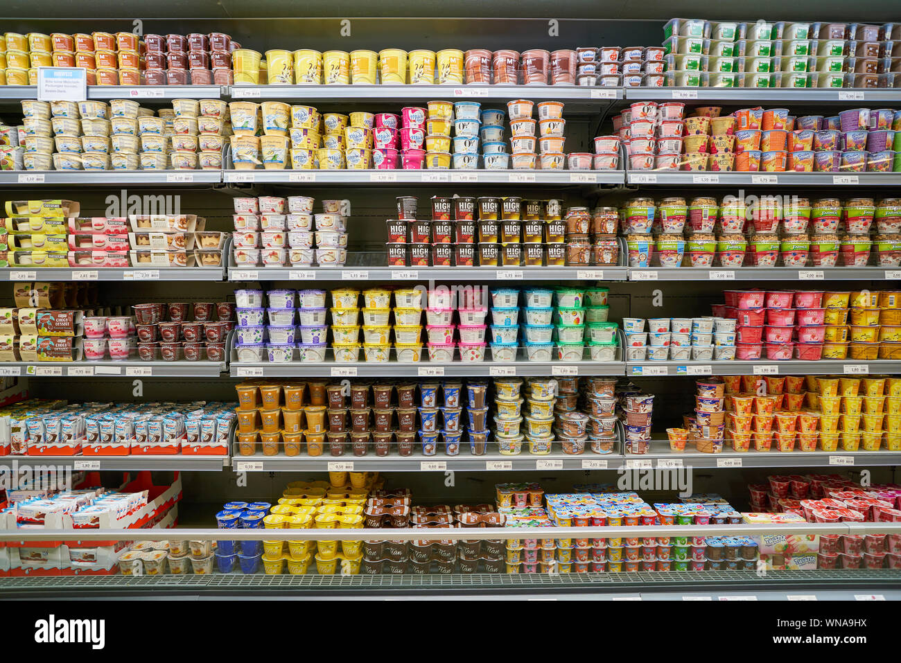 ZURICH, SWITZERLAND - CIRCA OCTOBER, 2018: interior shot of Migros ...