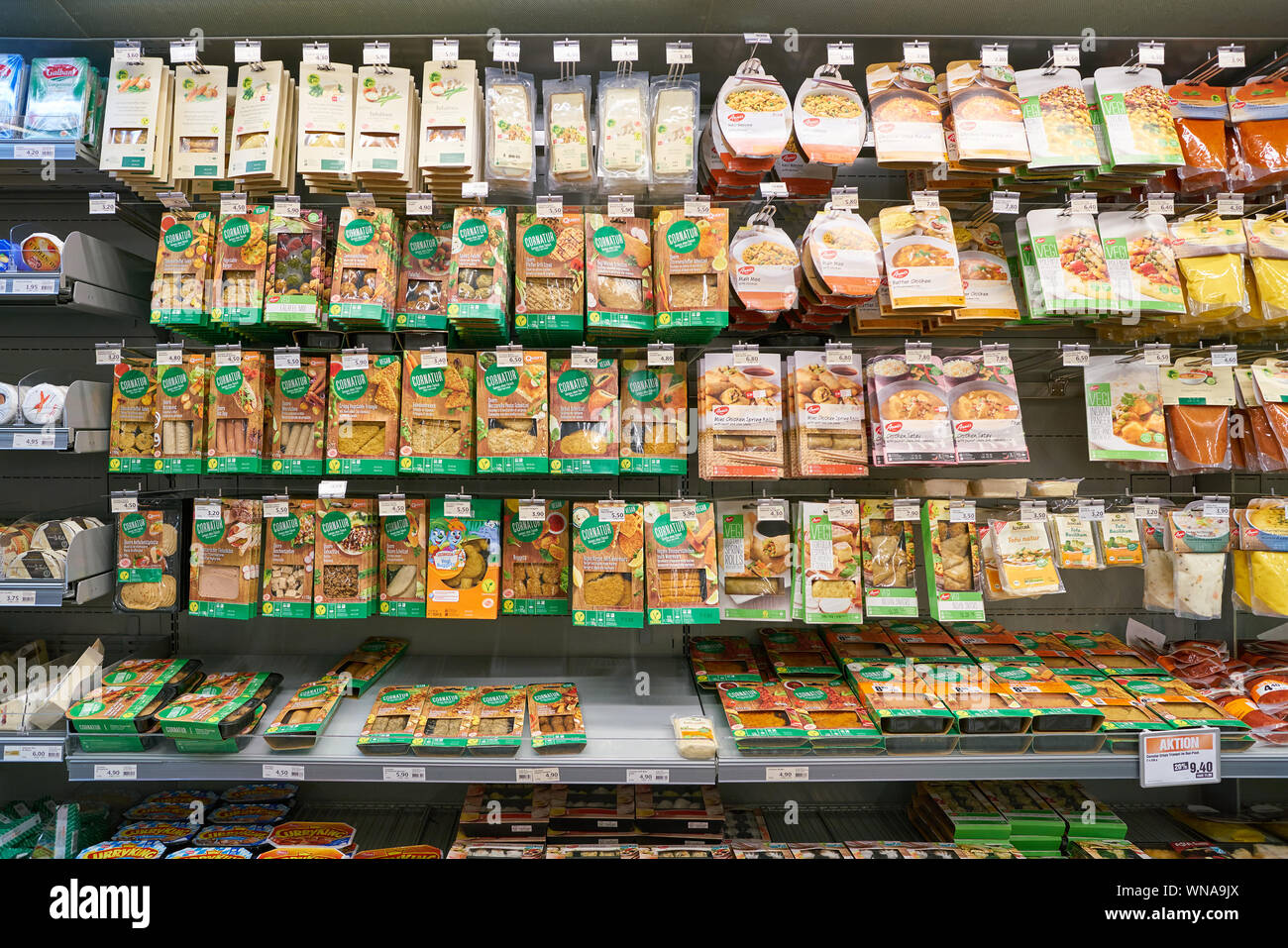 ZURICH, SWITZERLAND - CIRCA OCTOBER, 2018: interior shot of Migros ...