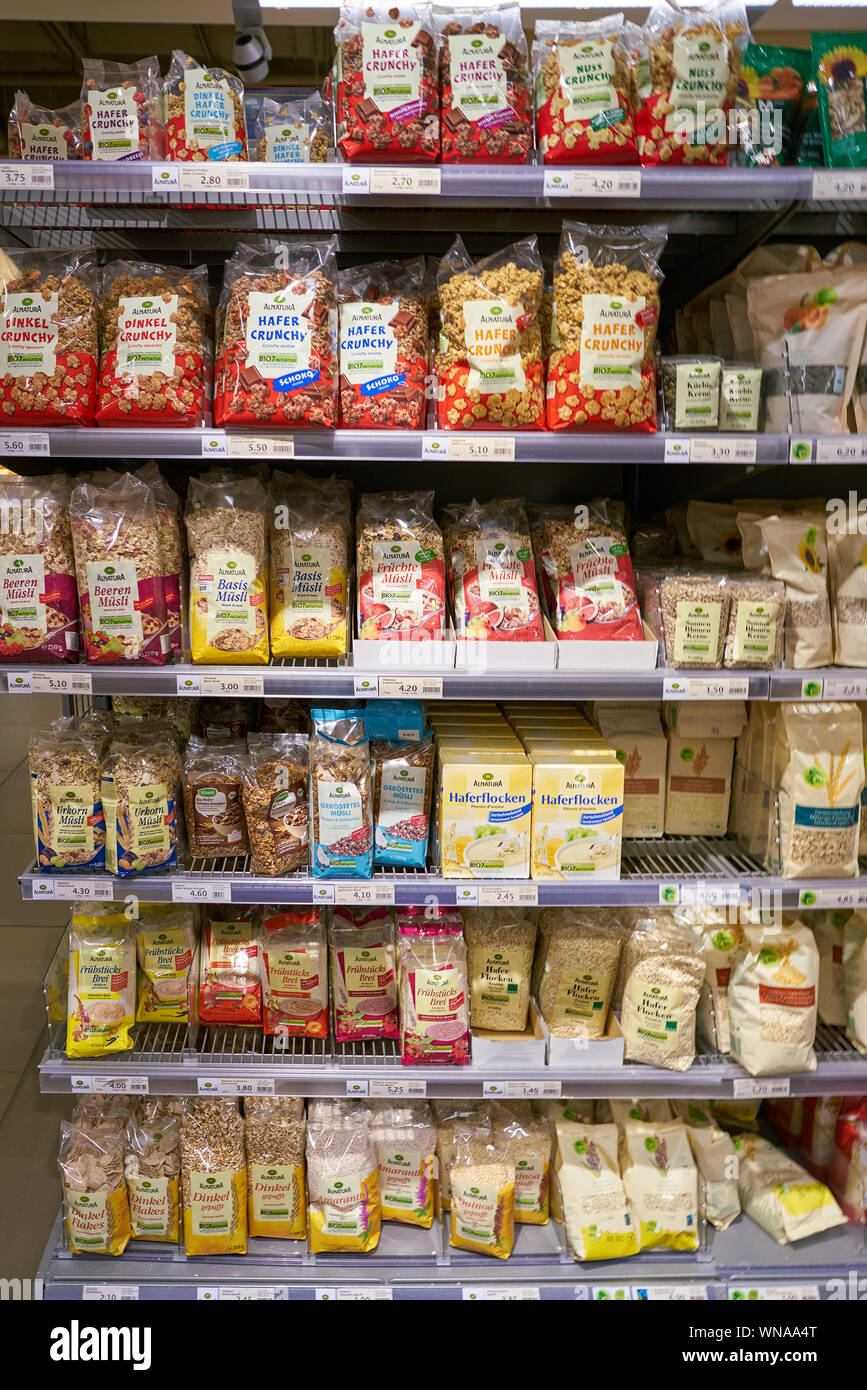 ZURICH, SWITZERLAND - CIRCA OCTOBER, 2018: interior shot of Migros ...