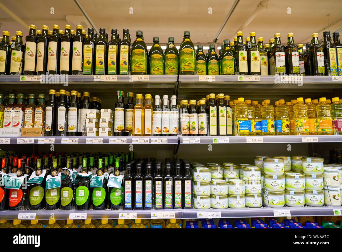 ZURICH, SWITZERLAND - CIRCA OCTOBER, 2018: interior shot of Migros ...