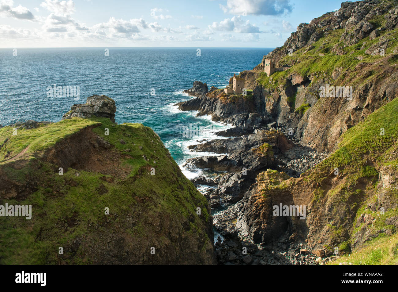 Botallack Tin Mine and wild cliffs. Cornwall, England, UK Stock Photo ...