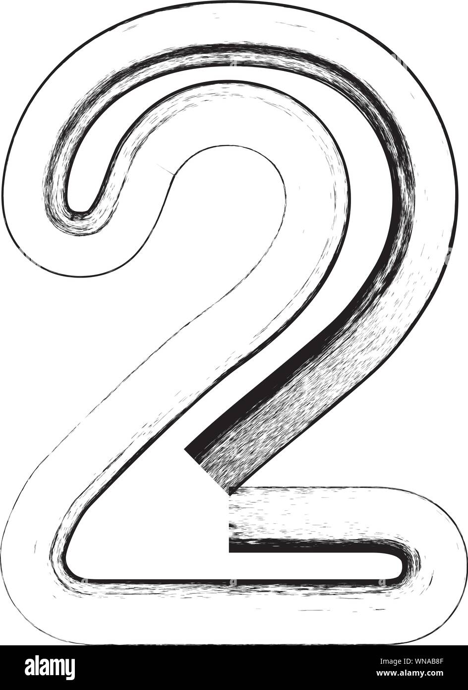 Grunge Font. Number 2 Stock Vector Image & Art - Alamy