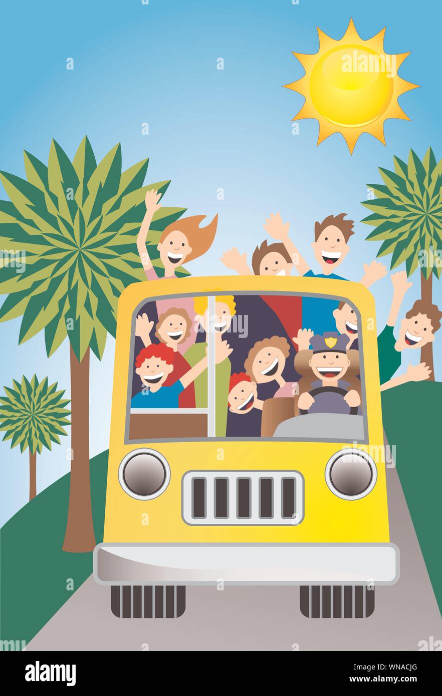 Sunshine Bus Scenic Travelers Stock Vector Image & Art - Alamy