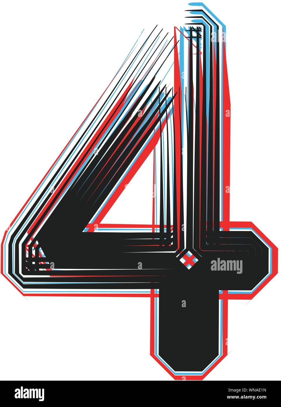 Font illustration NUMBER 4 Stock Vector Image & Art - Alamy