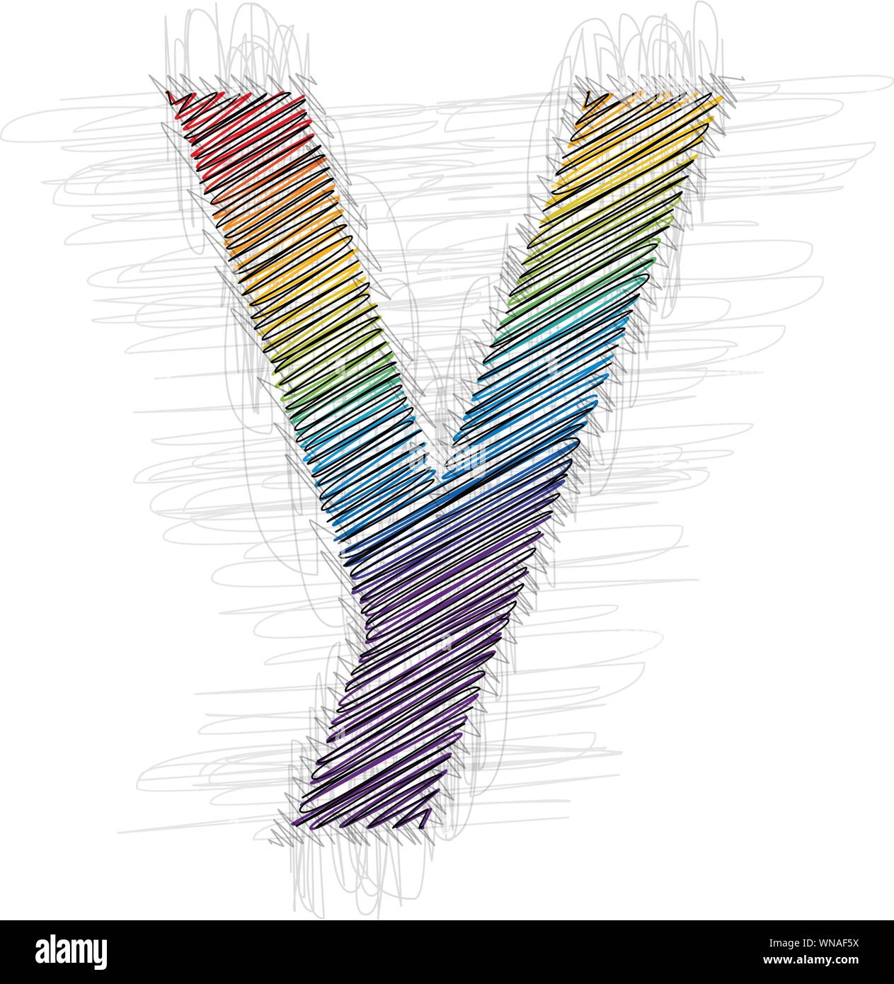 Hand drawn font LETTER y Stock Vector Image & Art - Alamy