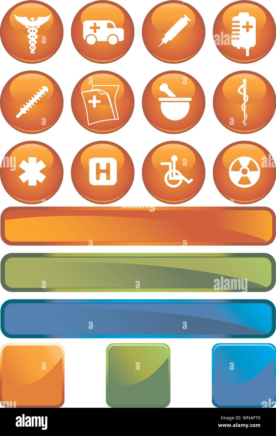 Medical Icon Set - Seal Stock Vector Image & Art - Alamy