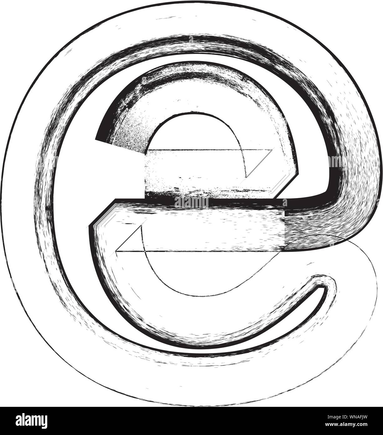 Letter e drawing Black and White Stock Photos & Images - Alamy