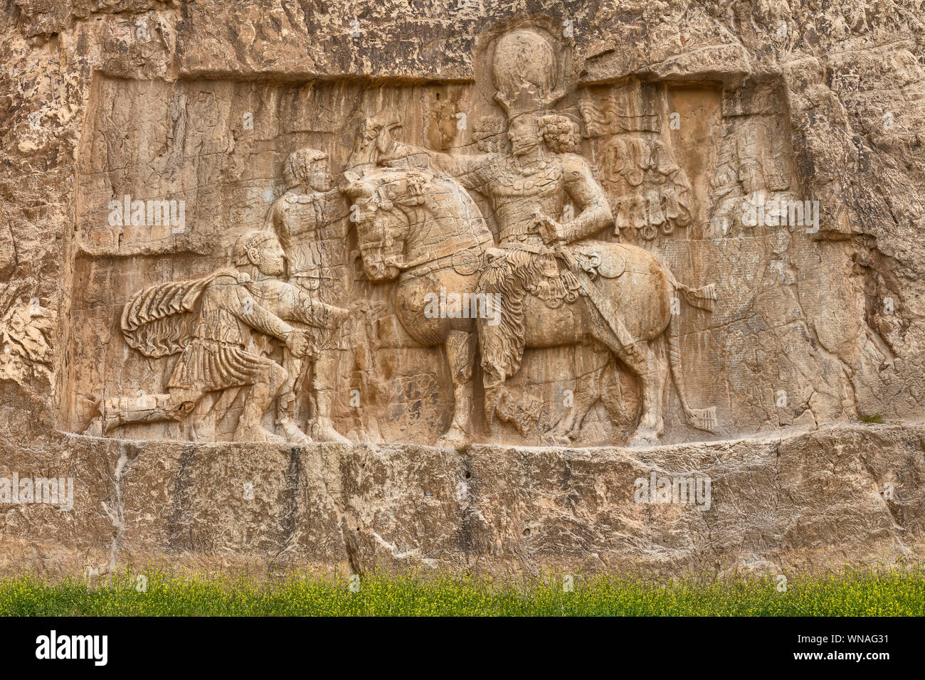 Triumph of Shapur I over the Roman emperor Valerian (241-272), Sassanid ...