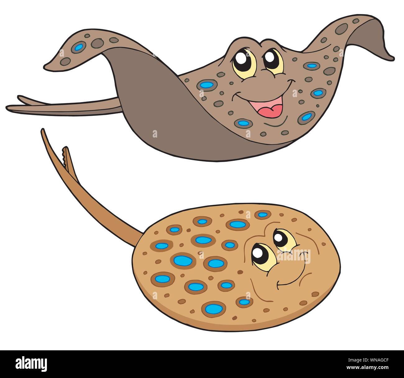 Eagle and blue spotted ray vector illustration Stock Vector Image & Art ...