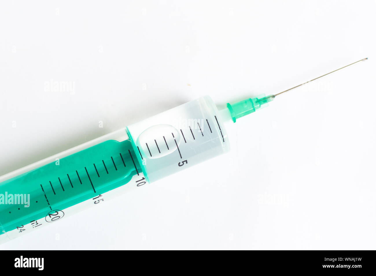 Syringe with injection closeup. Medicine treatment concept Stock Photo ...