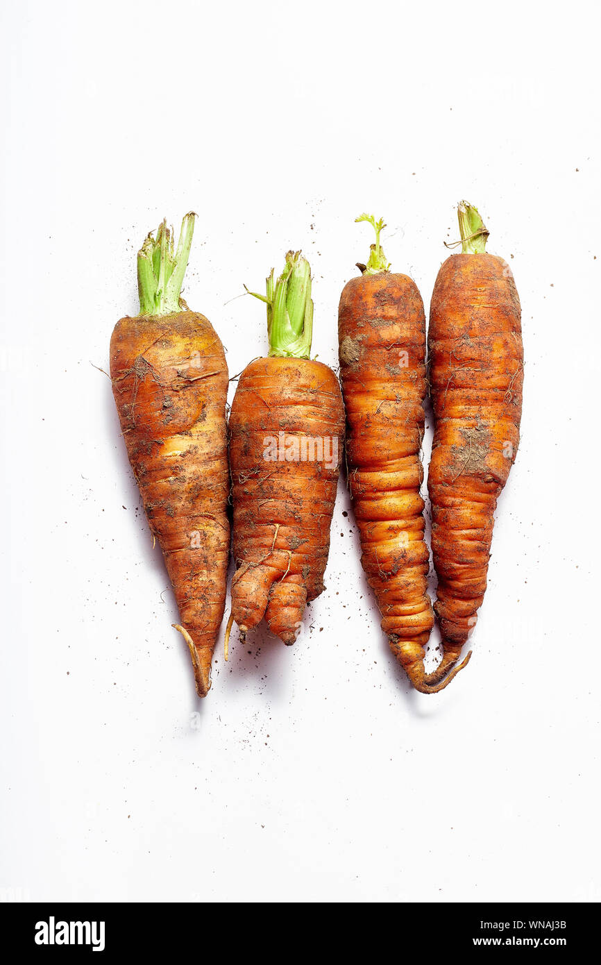 Organic carrots of various shapes Stock Photo - Alamy